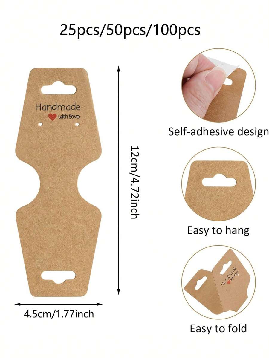 25/50/100pcs-Bracelet Earring Display Cards,Handmade Earring Cards Self ...