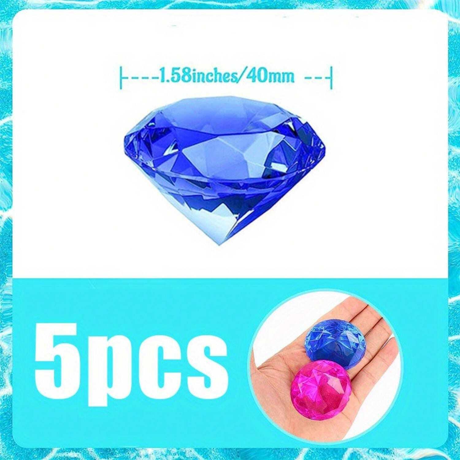 Gemstone Set Gemstone Pool Toys - 5 Pack Of 20-40mm Diamond And Large ...