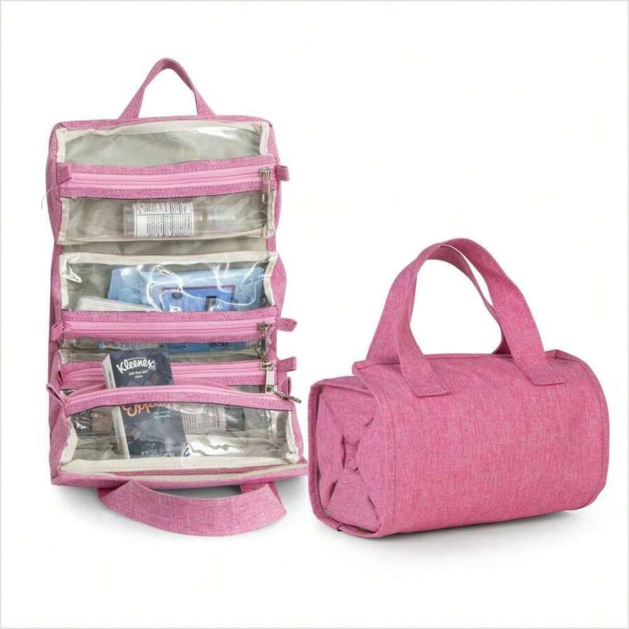 4-In-1 Hanging Toiletry Bag | Roll-Up Makeup Organizer With 4 ...