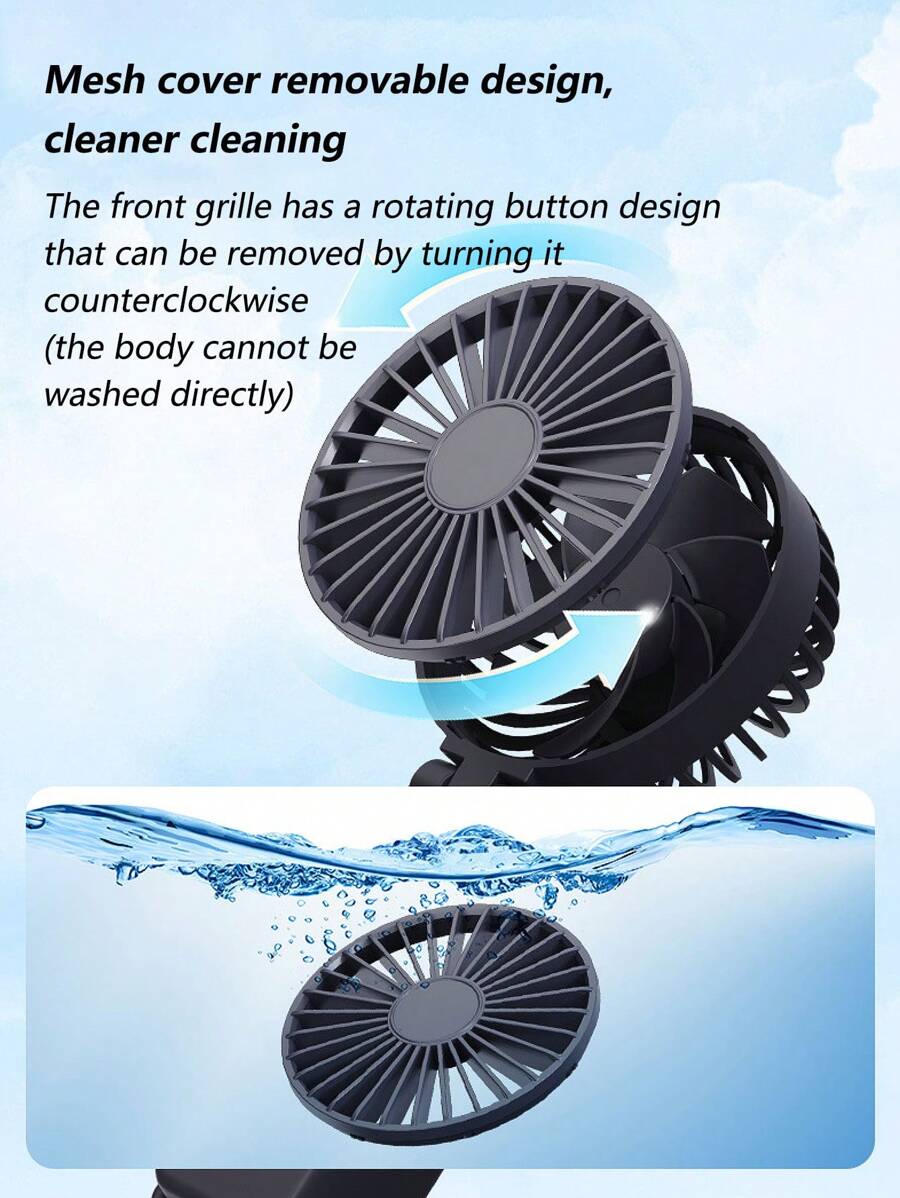 1pc Foldable Desktop Fan With LED Digital Display, Handheld Fan With ...