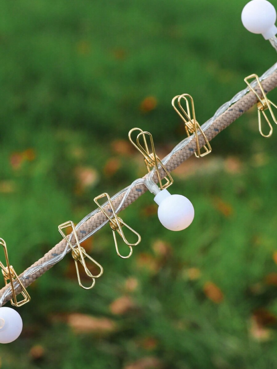 5pcs Gold-Tone Outdoors Tent Clips, Mini Carabiner Spring Clamps For ...