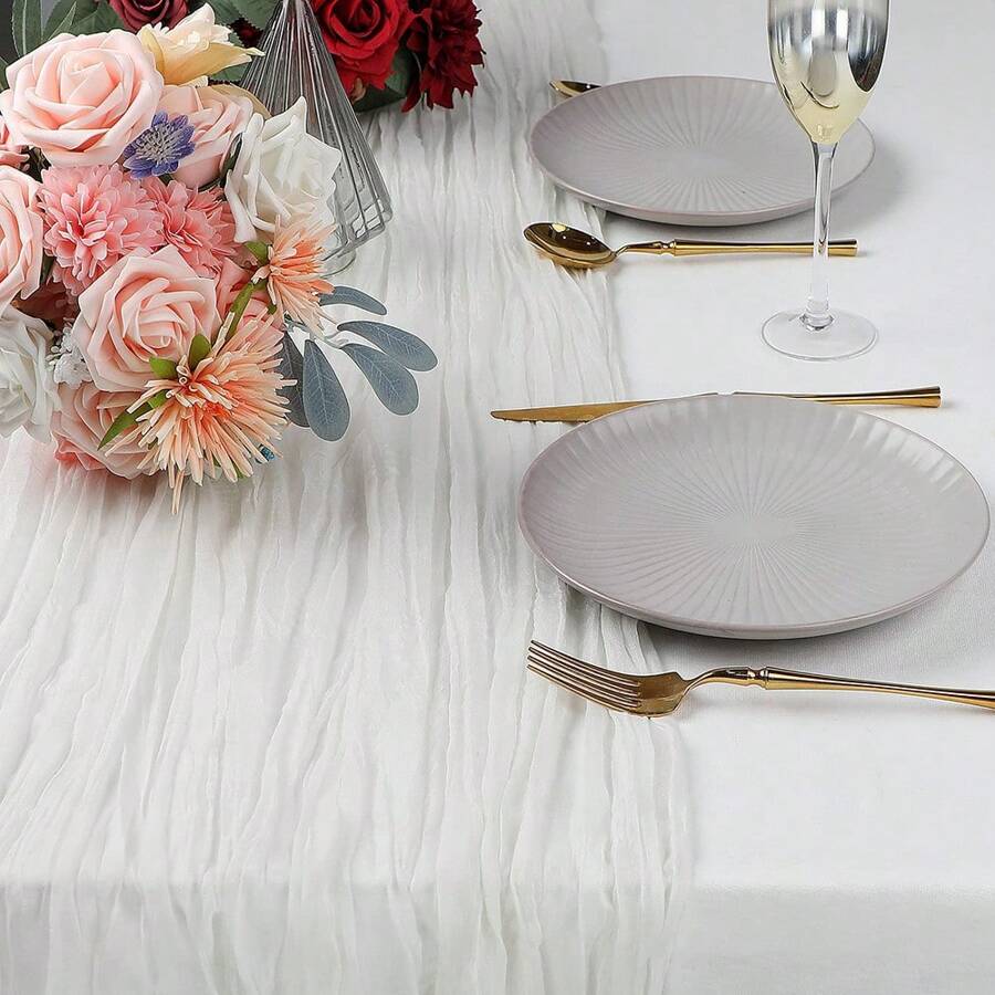 1pc Blue Cheese Cloth Tablecloth, Made Of Country Style Gauze Cheese ...