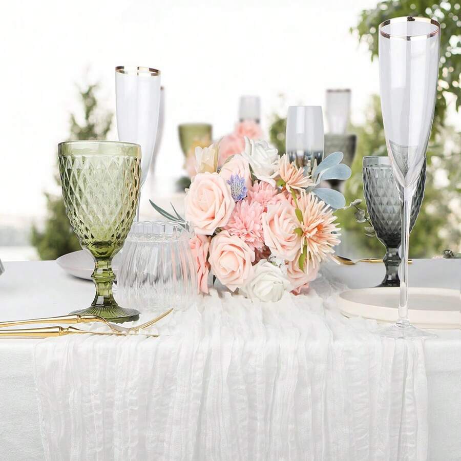 1pc Blue Cheese Cloth Tablecloth, Made Of Country Style Gauze Cheese ...