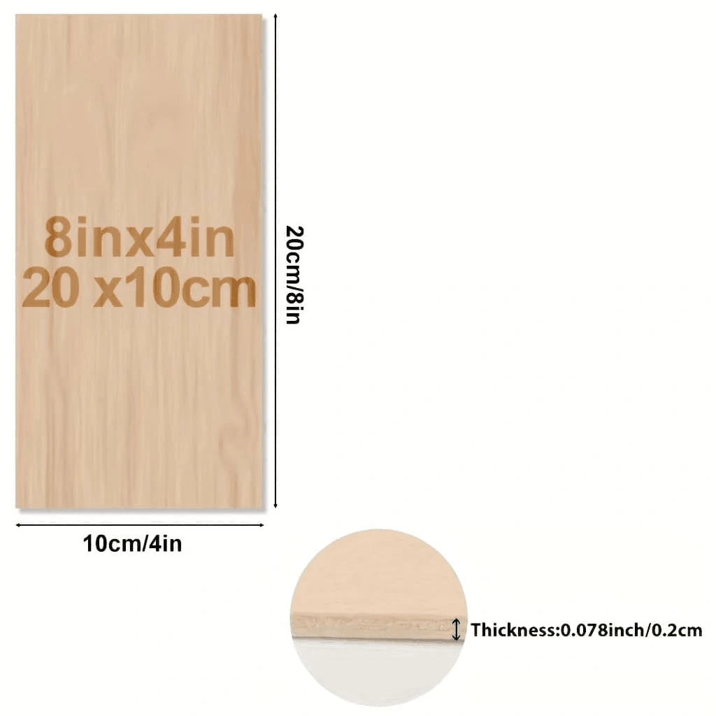 4Pcs Unfinished Wood, Wood Sheets For Crafts- 4*8in Wood Sheets With ...