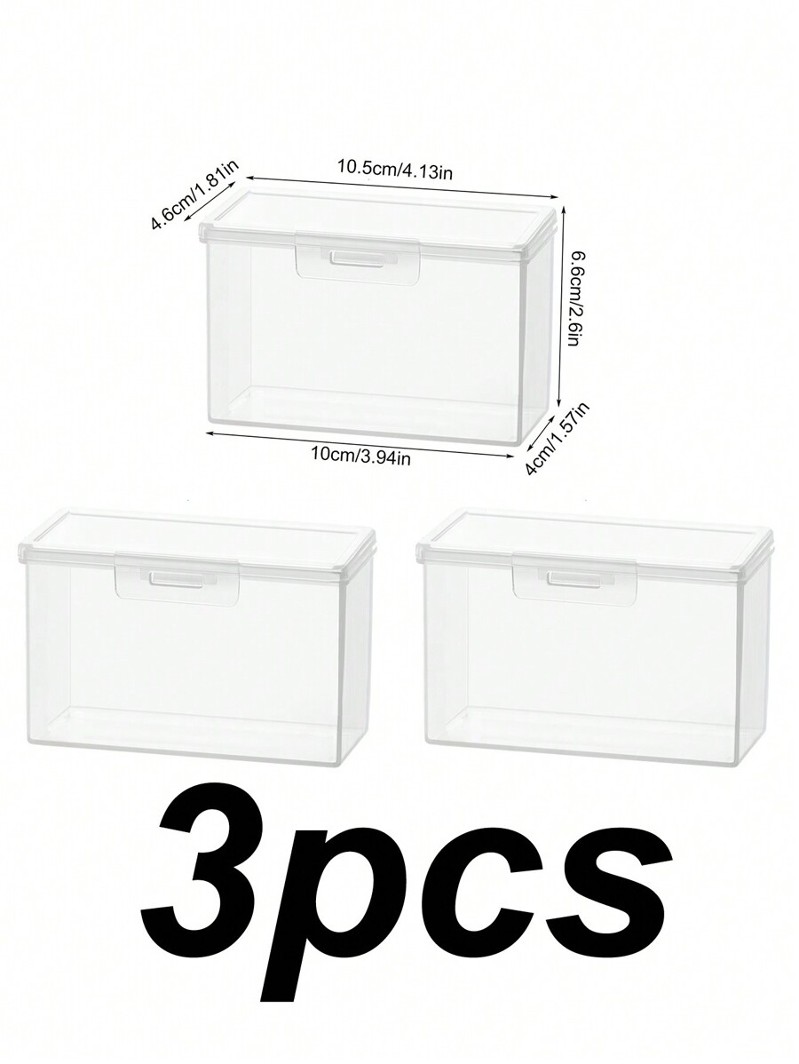 Set Of 3 Clear Flip-Top Postcard Storage Boxes For Star Cards, Stickers ...