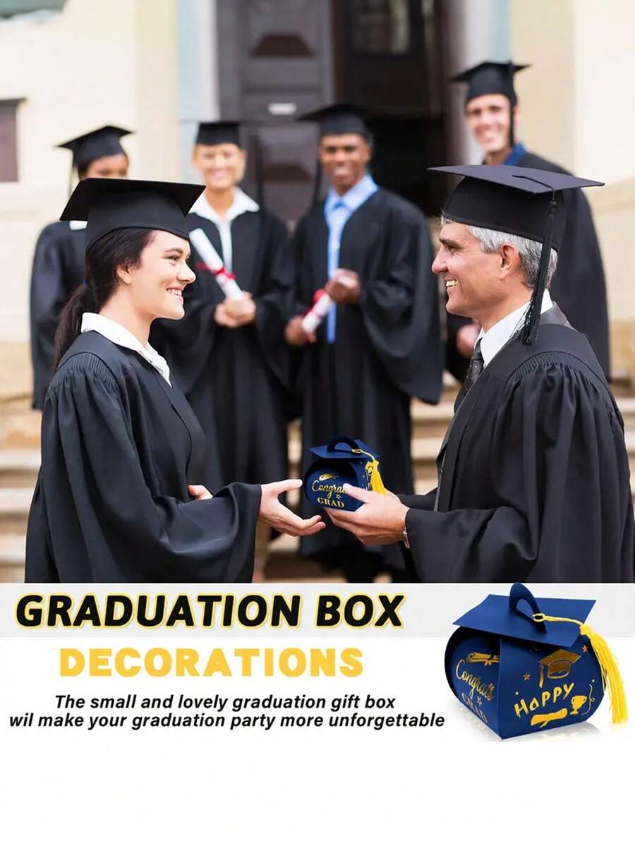 10pcs Graduation Cap Gift Box Graduation Party Favors Graduation Candy ...