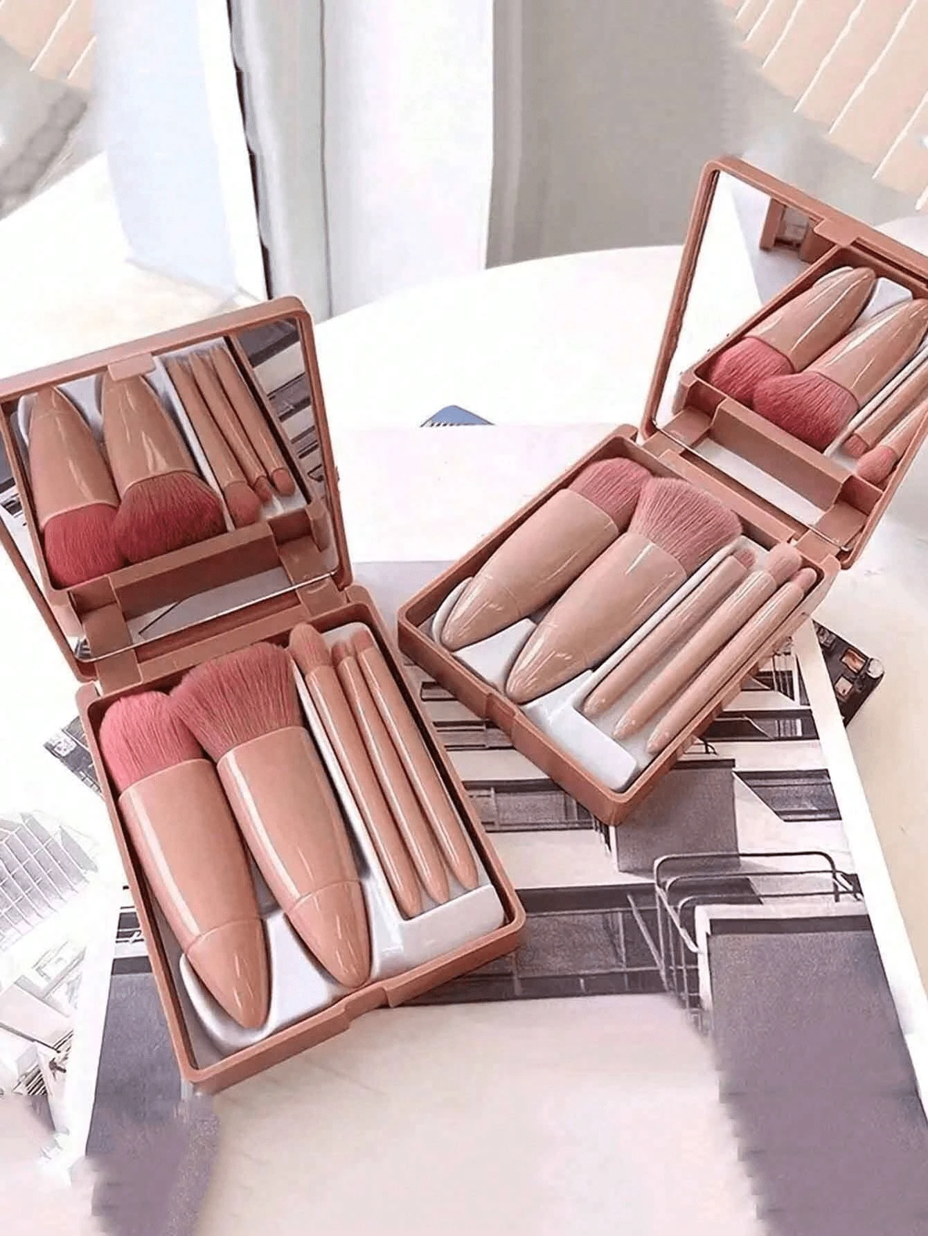 1 Piece Complete Travel Makeup Brush Set With Mirror, Mini Fully ...