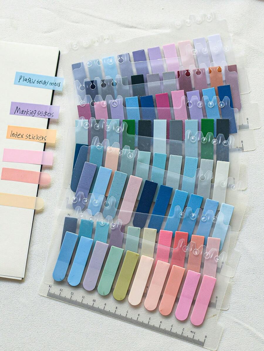 1600 Sheets In Total, 8 Styles, PET Sticky Notes With Simple Colors For ...
