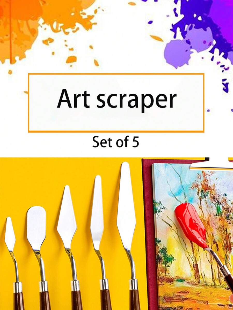 5pcs Oil Painting Palette Knives Set With Acrylic And Watercolor ...