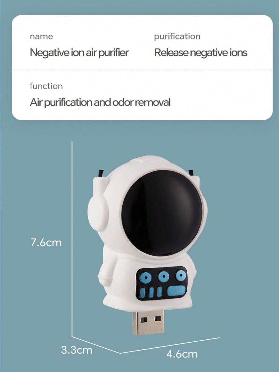 A USB Plug-In White Spaceman Air Purifier, A Negative Ion Oxygen Bar ...