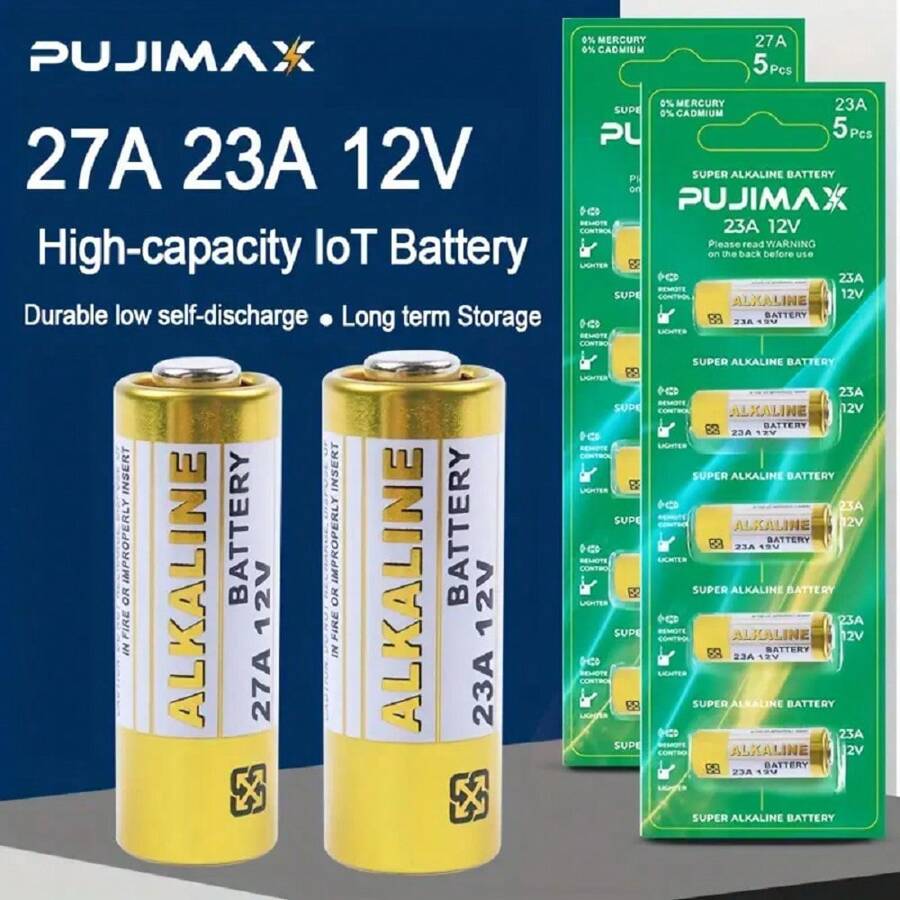PUJIMAX PUJIMAX 5pcs 23A/27A 12V Battery Alkaline Battery, DoorbellInfrared Anti-Theft Trigger ...