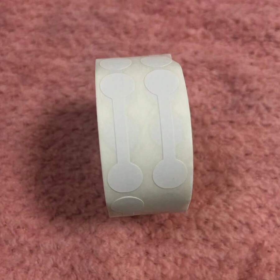 500pcs/Roll New Brown & White Price Tag Stickers Jewelry Round Barbell ...