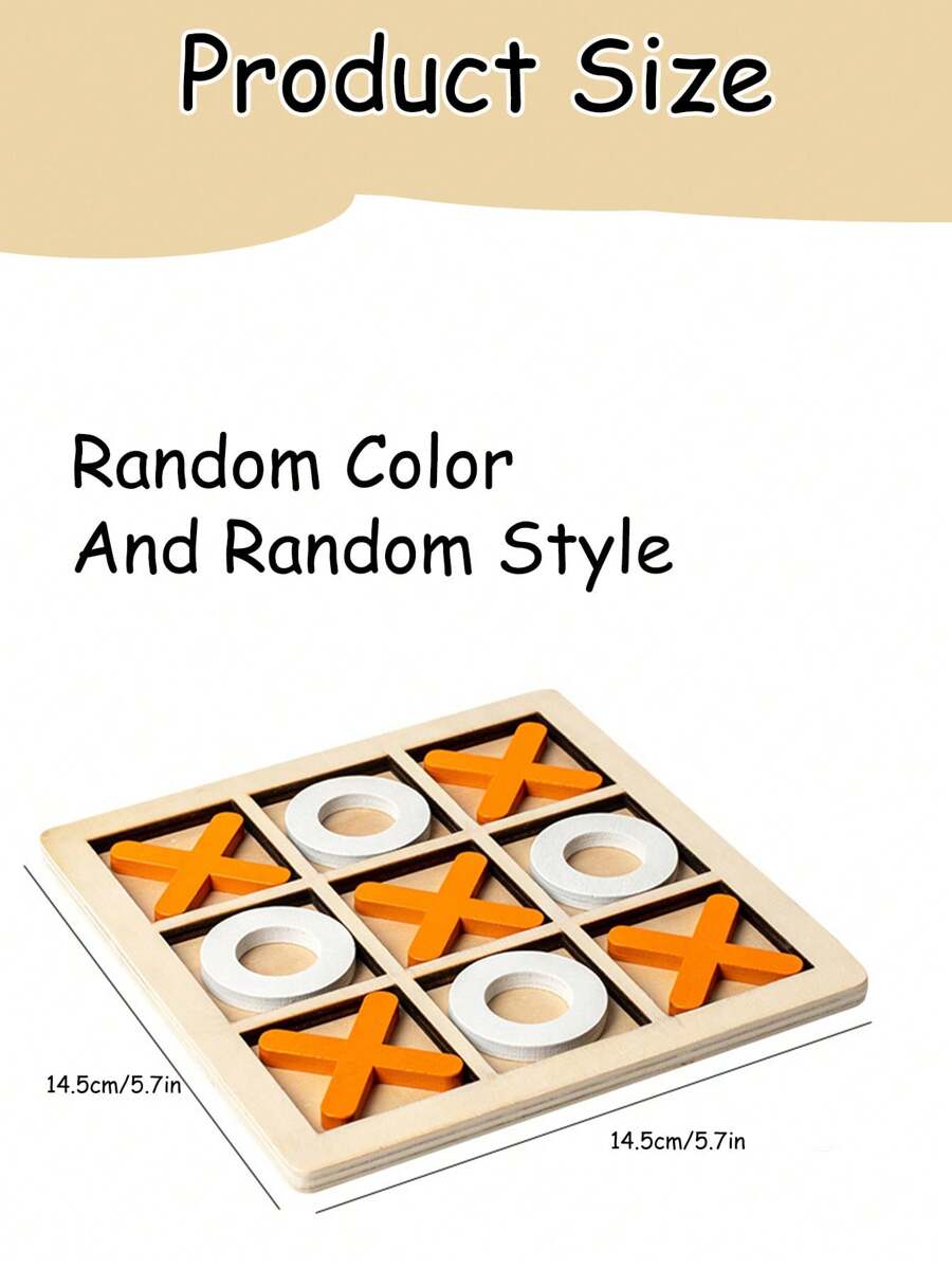 1pc Wooden Tic Tac Toe Desktop Game Board Creative Portable Tic Tac Toe Board Style And Color