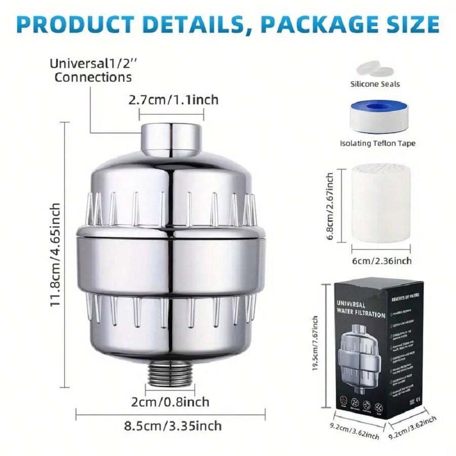 Shower Head Filters 20 Stage For Hard Water, Shower Water Softener ...