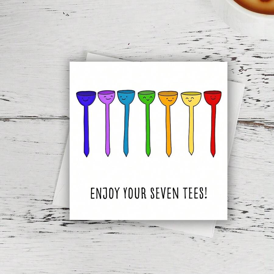 Simple And Fun 70th Birthday Card Golf - Enjoy Your Seven Tees With ...