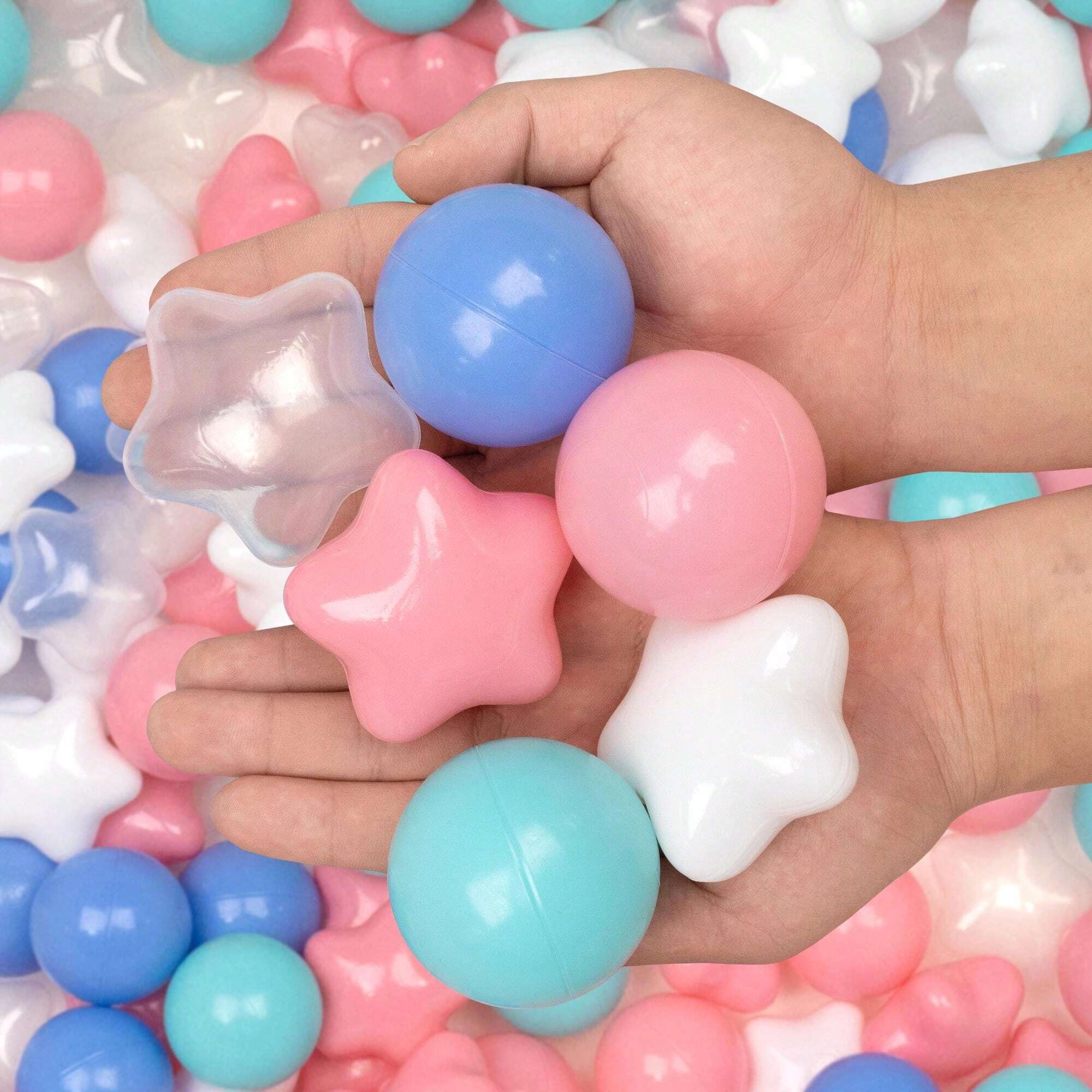 100 Pcs Cute Star-Shaped Ball Pit Balls, Plastic Balls Perfect For Pool ...