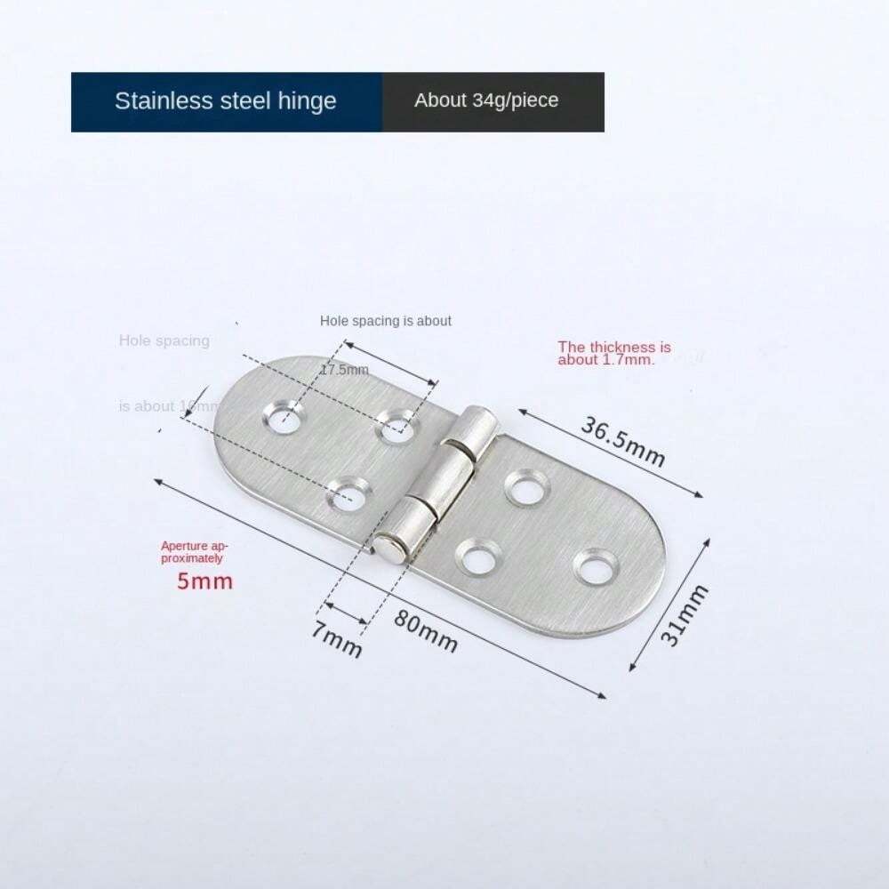 1pc 201 Stainless Steel Flush Hinges 180 Degree Cabinet Hinges Door ...