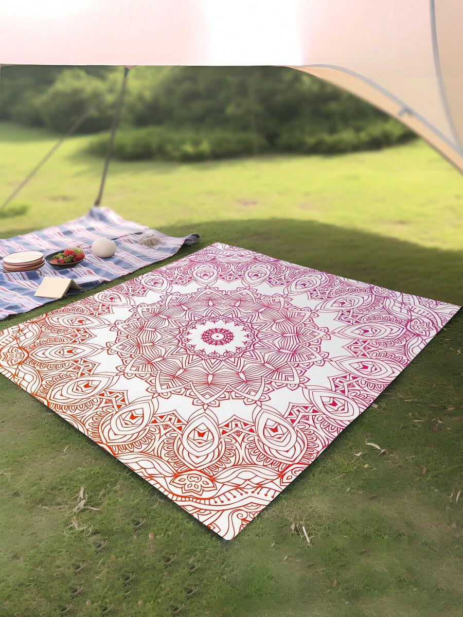 1pc Gradient Pink Sunflower Beach Mat Outdoor Blanket Picnic Camping ...