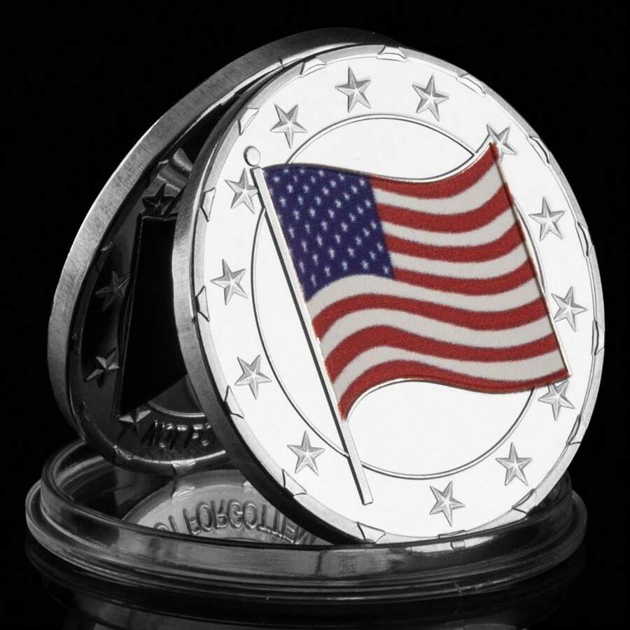 US Not Forgotten POW MIA Coin Collection Gift Flag Veteran Challenge ...