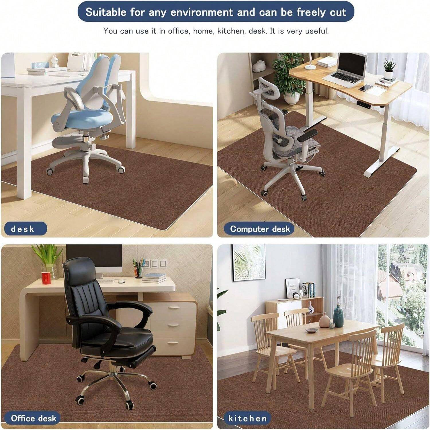 1pc Office Chair Mat For Hardwood And Tile Floors, Running Rug Computer ...