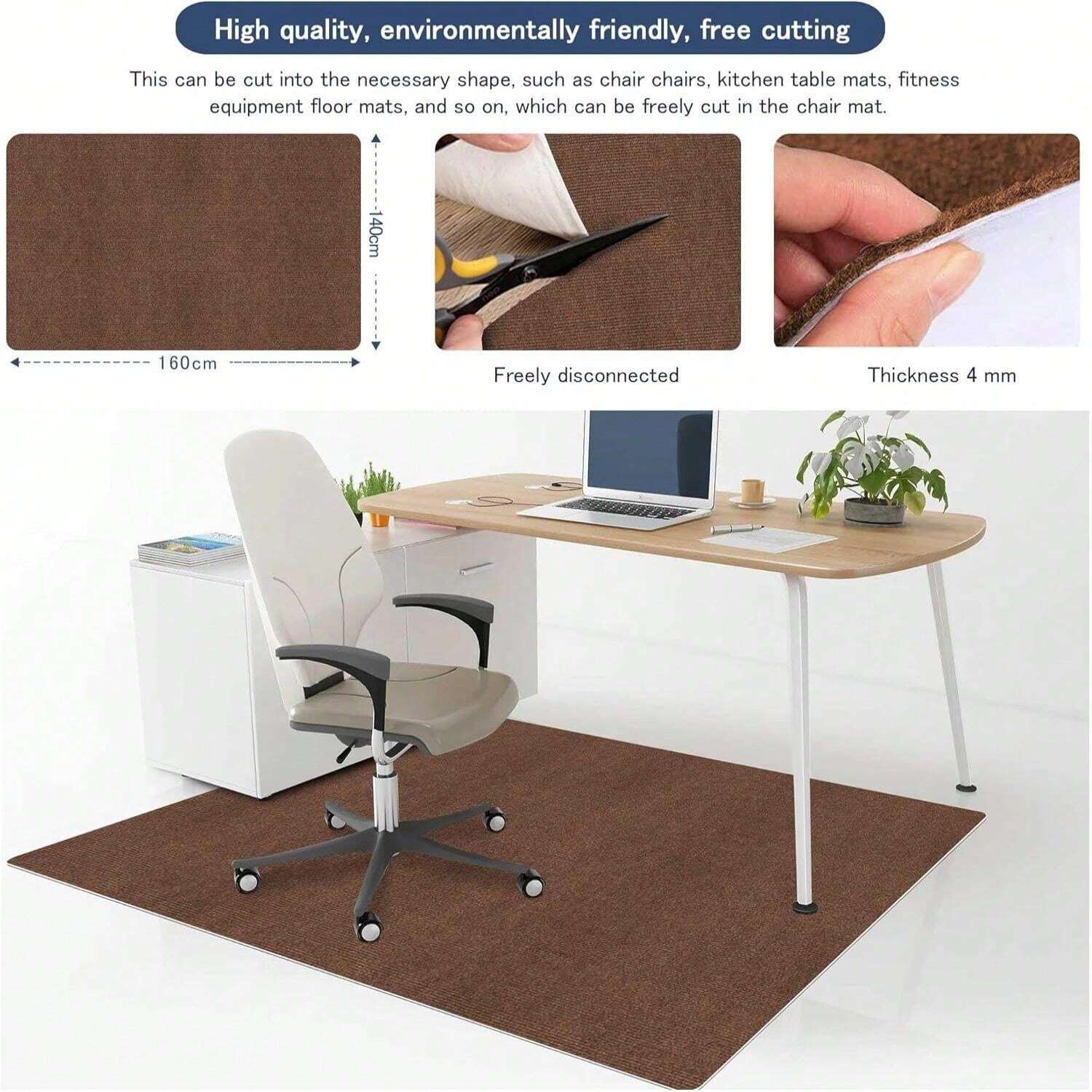 1pc Office Chair Mat For Hardwood And Tile Floors, Running Rug Computer ...