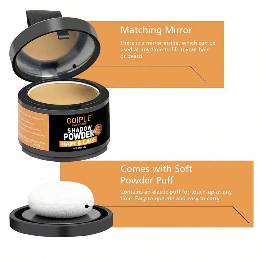 3Pcs Hairline Powder With Brush Set Root Cover Up Powder Waterproof ...