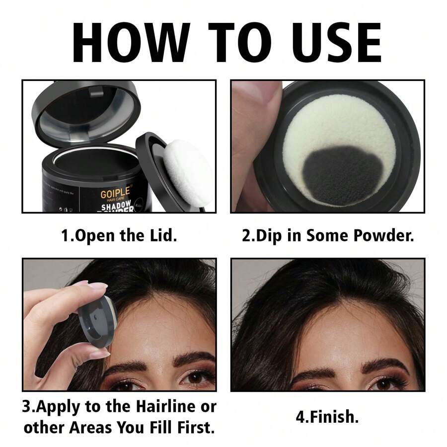 3Pcs Hairline Powder With Brush Set Root Cover Up Powder Waterproof ...