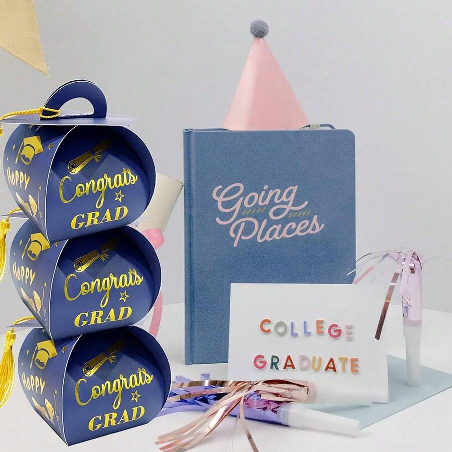 10 Pcs Graduation Cap Gift Boxes Graduation Congrats Grad Candy Boxes ...