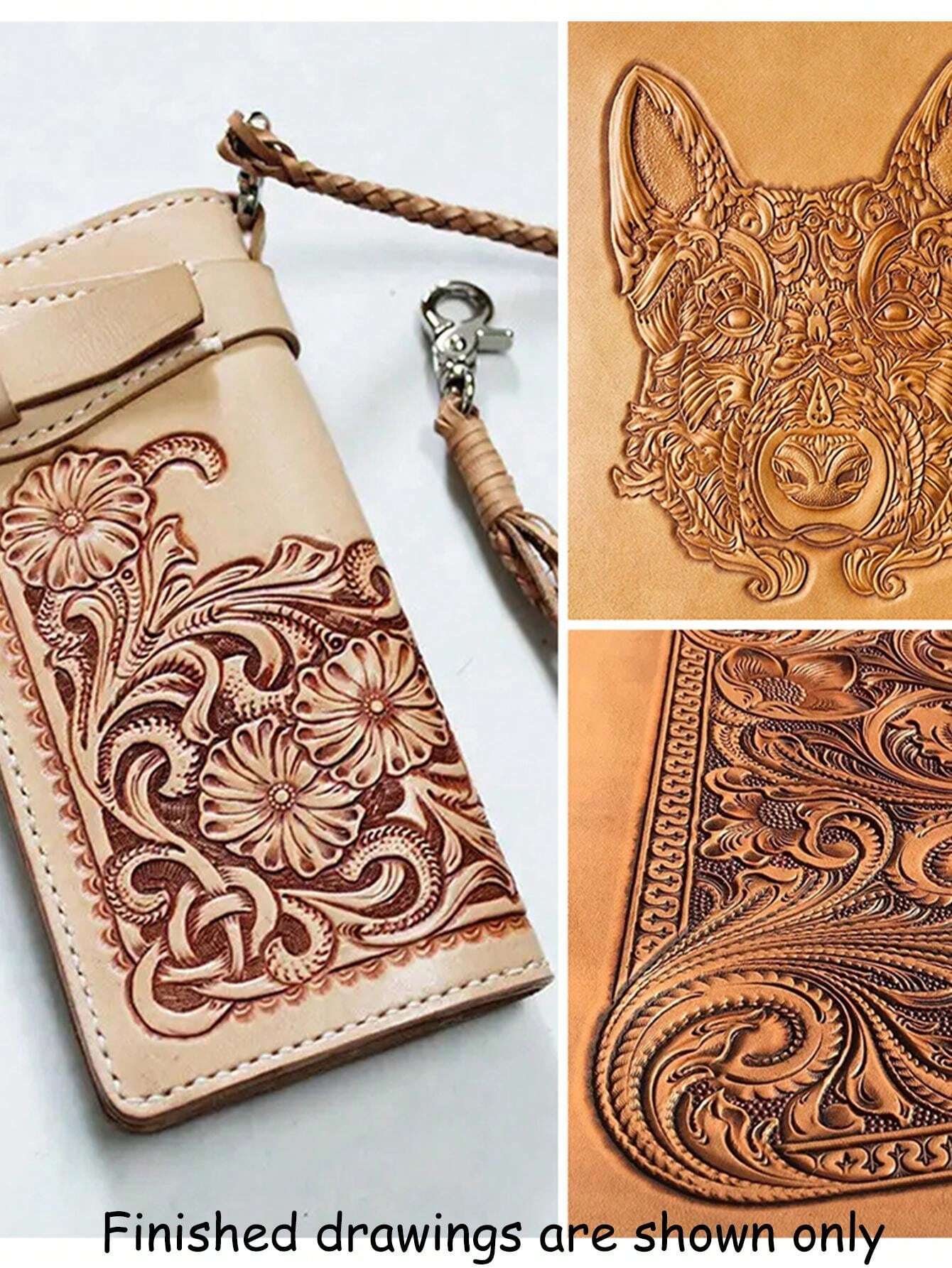 1pc Double Head Vegetable Tanned Leather Carving Tool DIY Handmade ...