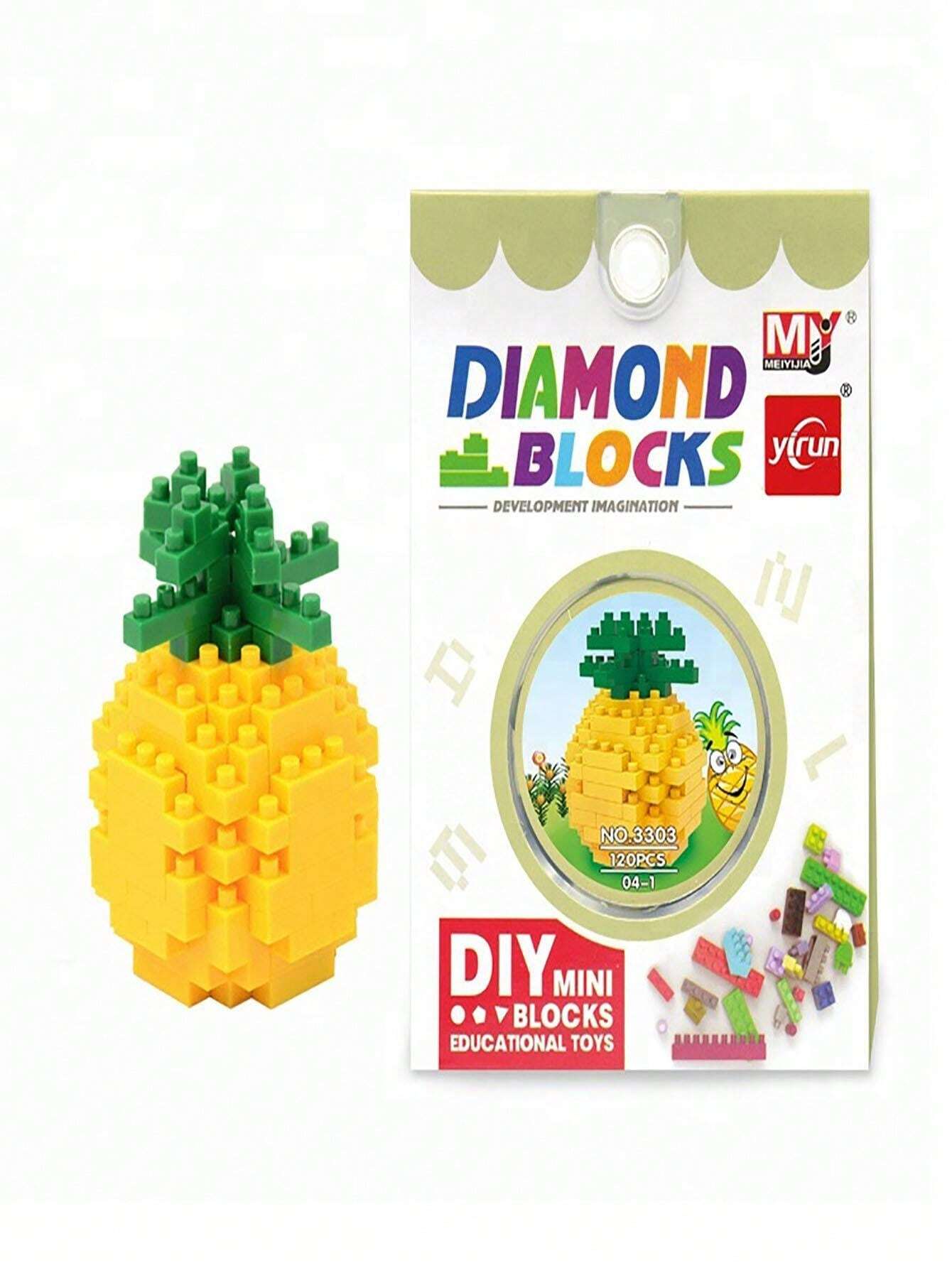 1pc ABS Material Fruit Building Blocks, Creative Small Particle ...