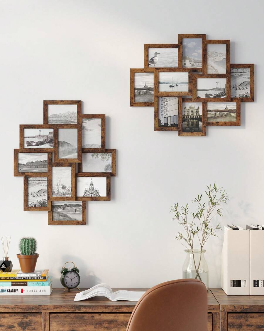 SONGMICS Collage Picture Frames, 10 Frames For 4x6 Photos, Collage Photo Frames For Wall, Multi ...