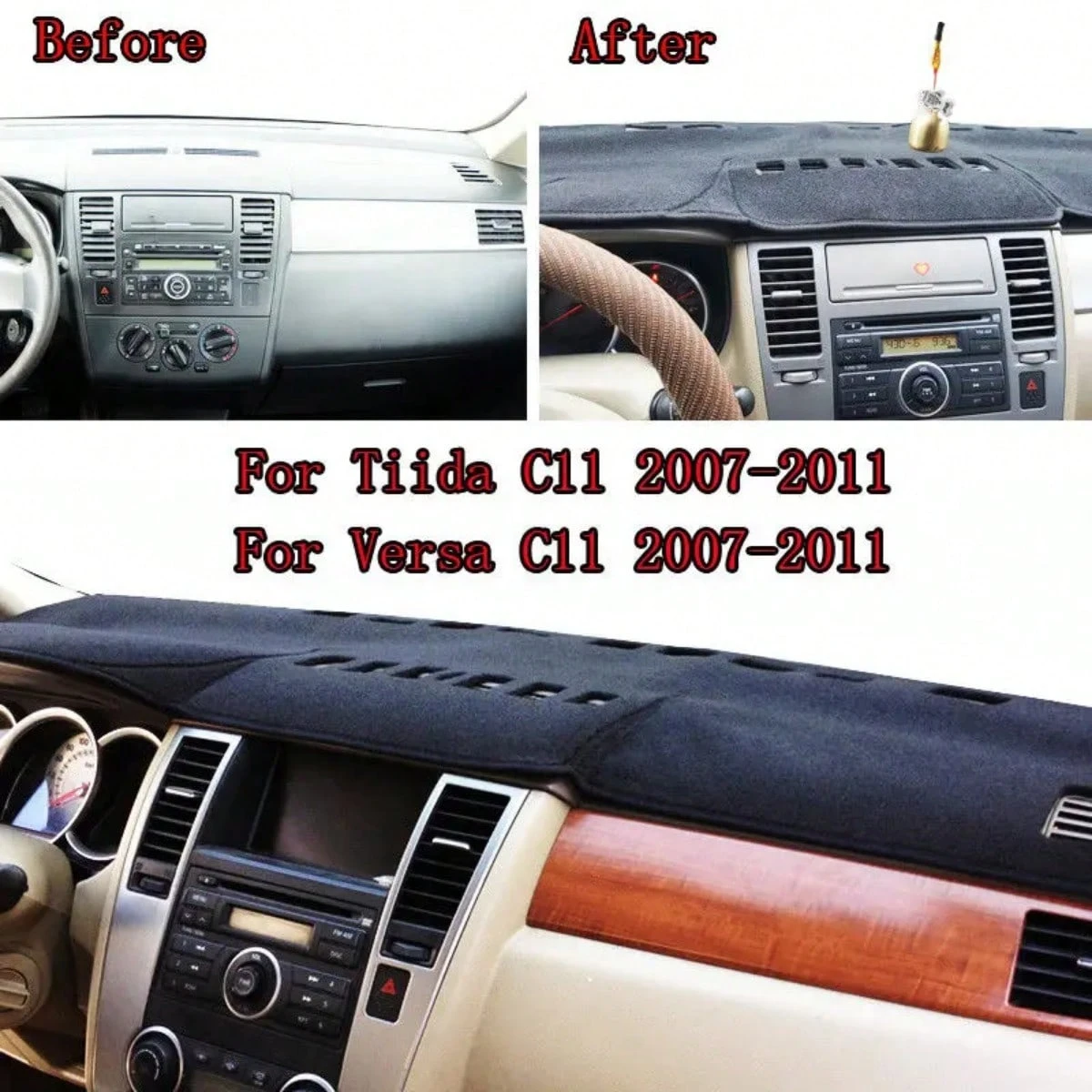 For Nissan Tiida C11 2005-2010 Car Styling Dash Mat Dashmat Dashboard ...