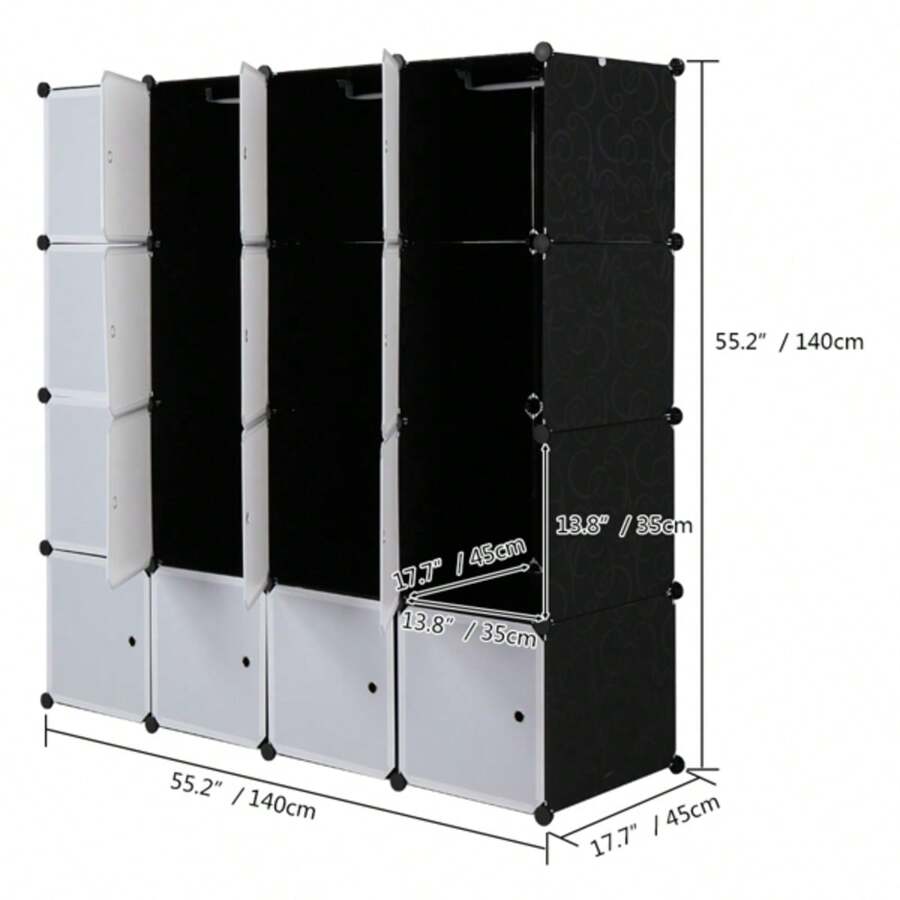 16 Cube Organizer Stackable Plastic Cube Storage Shelves Design ...
