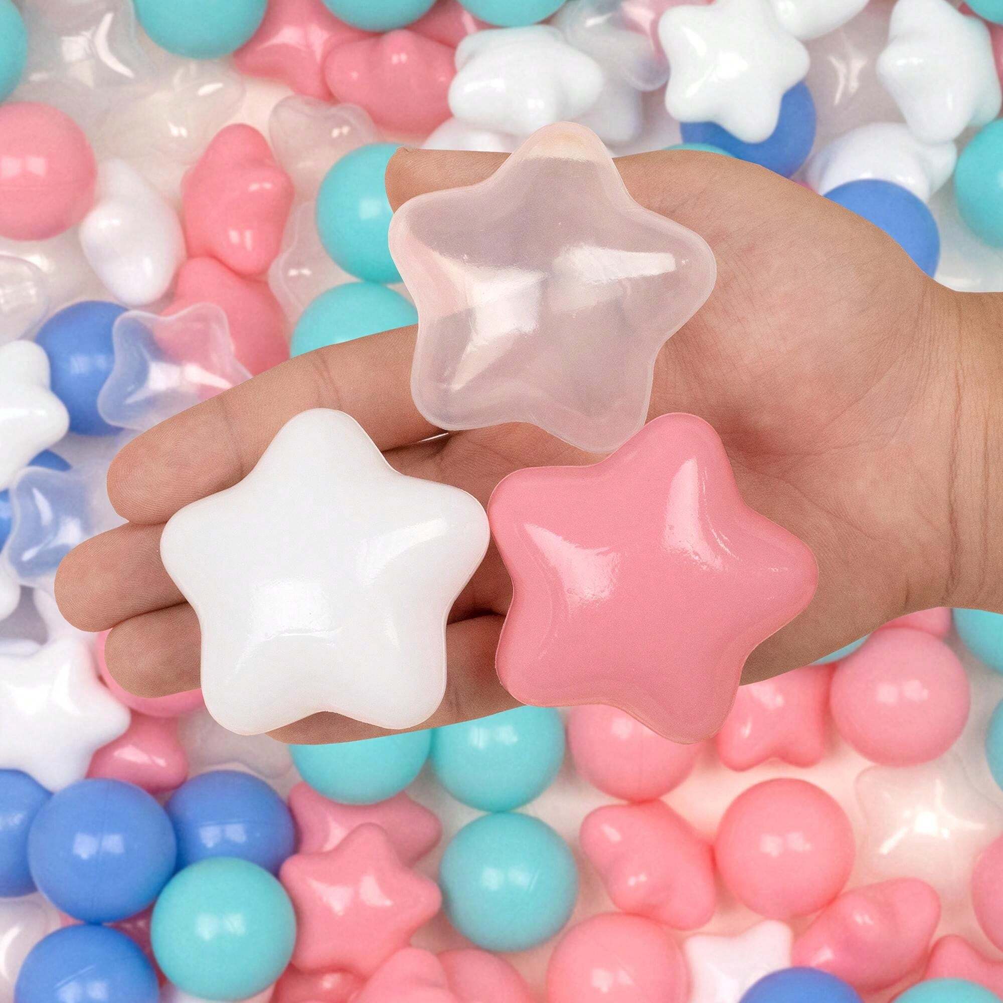 100 Pcs Cute Star-Shaped Ball Pit Balls, Plastic Balls Perfect For Pool ...