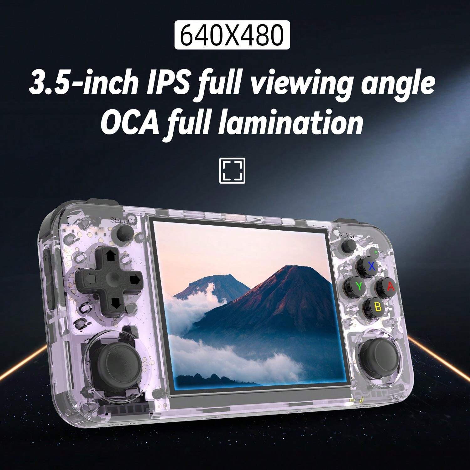 ANBERNIC ANBERNIC RG35XX H Transparent Purple Handheld Game Console 3.5 ...