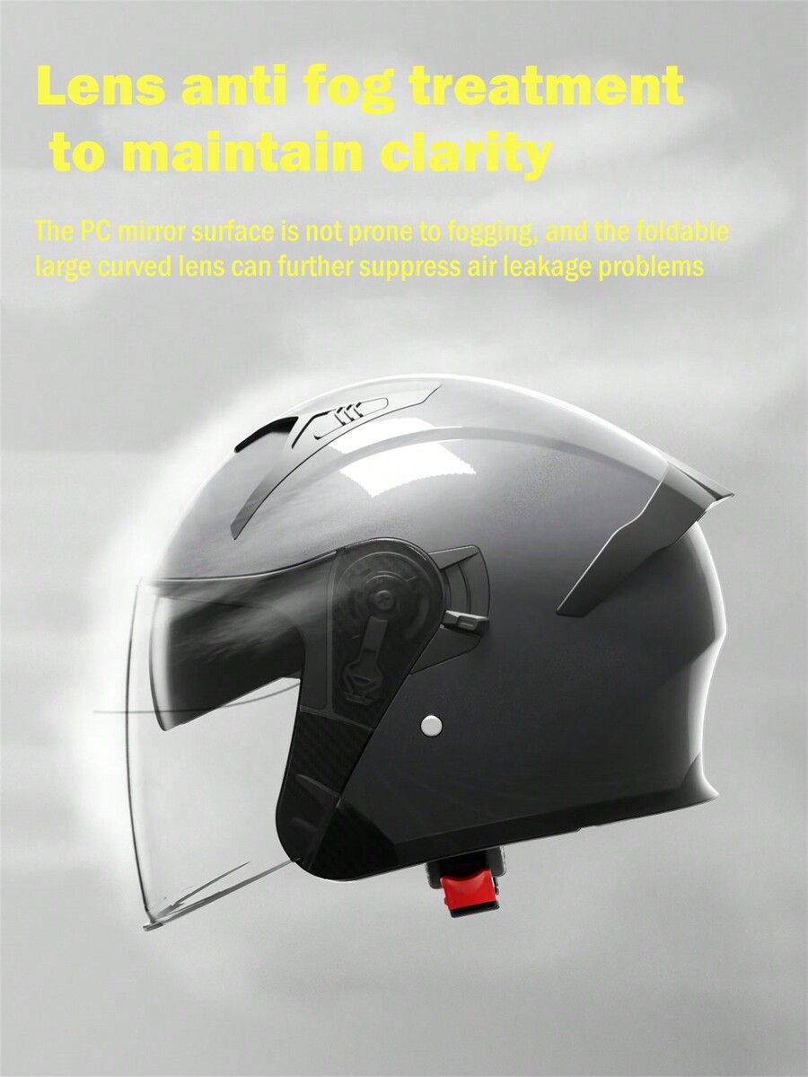 Motorcycle Helmet HD Anti Fog Double Lens Open Face Helmets Seasons DOT ...