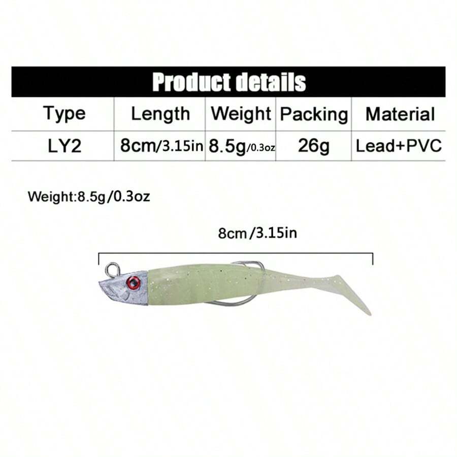 Vibrating Line Soft Body Fishing Bass Lure - 8cm 8.5g Jigging Shad ...