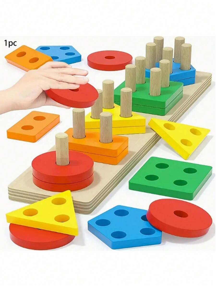 1pc Unisex Wooden Classification And Stacking Toy, Christmas, Christmas ...