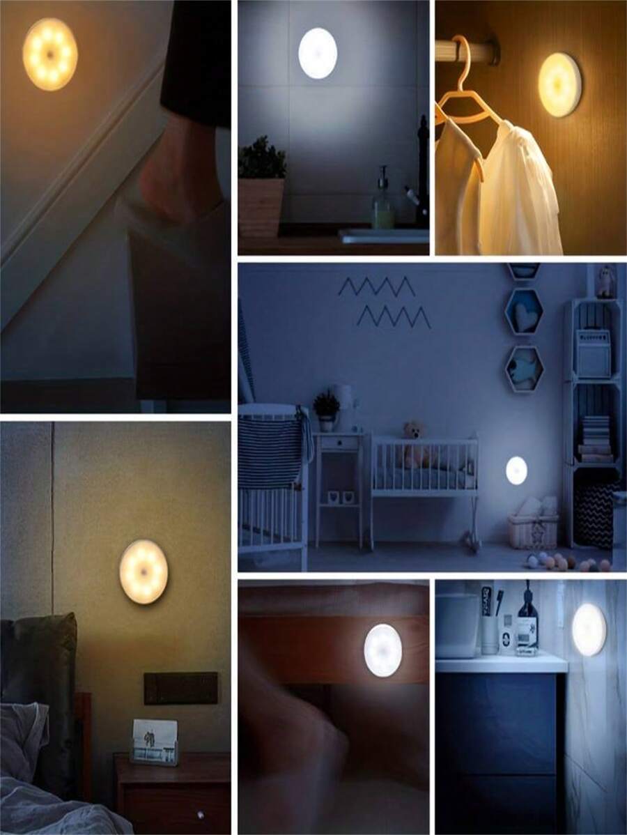 1pc Magnetic Night Light With Motion Sensor,Usb Rechargeable Led Sensor ...