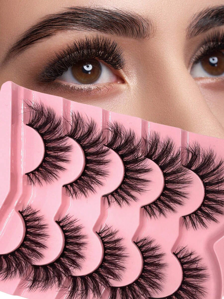 Fluffy Lashes Natural Look, Black Band Eye Wispy Flat Fake Eyelashes ...