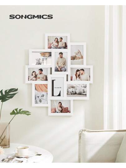 SONGMICS Collage Picture Frames, 10 Frames For 4x6 Photos, Collage ...