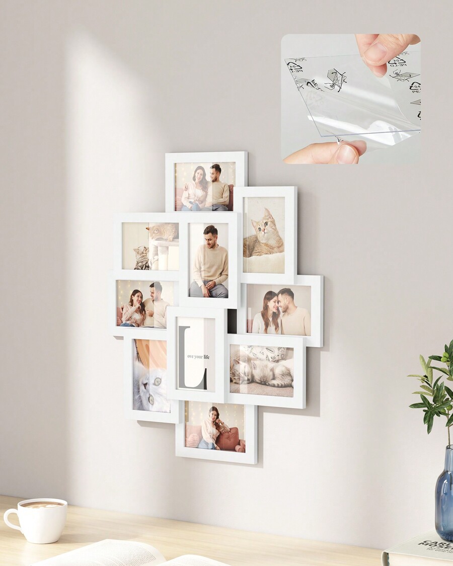 SONGMICS Collage Picture Frames, 10 Frames For 4x6 Photos, Collage ...