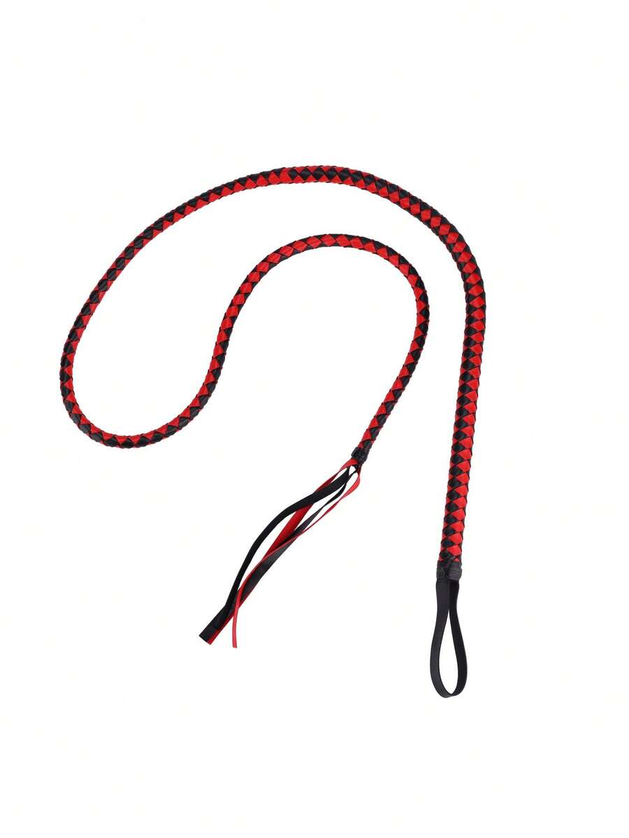 1pc Bdsm Whip 190cm Pu Leather Riding Crop, Red And Black White Riding ...