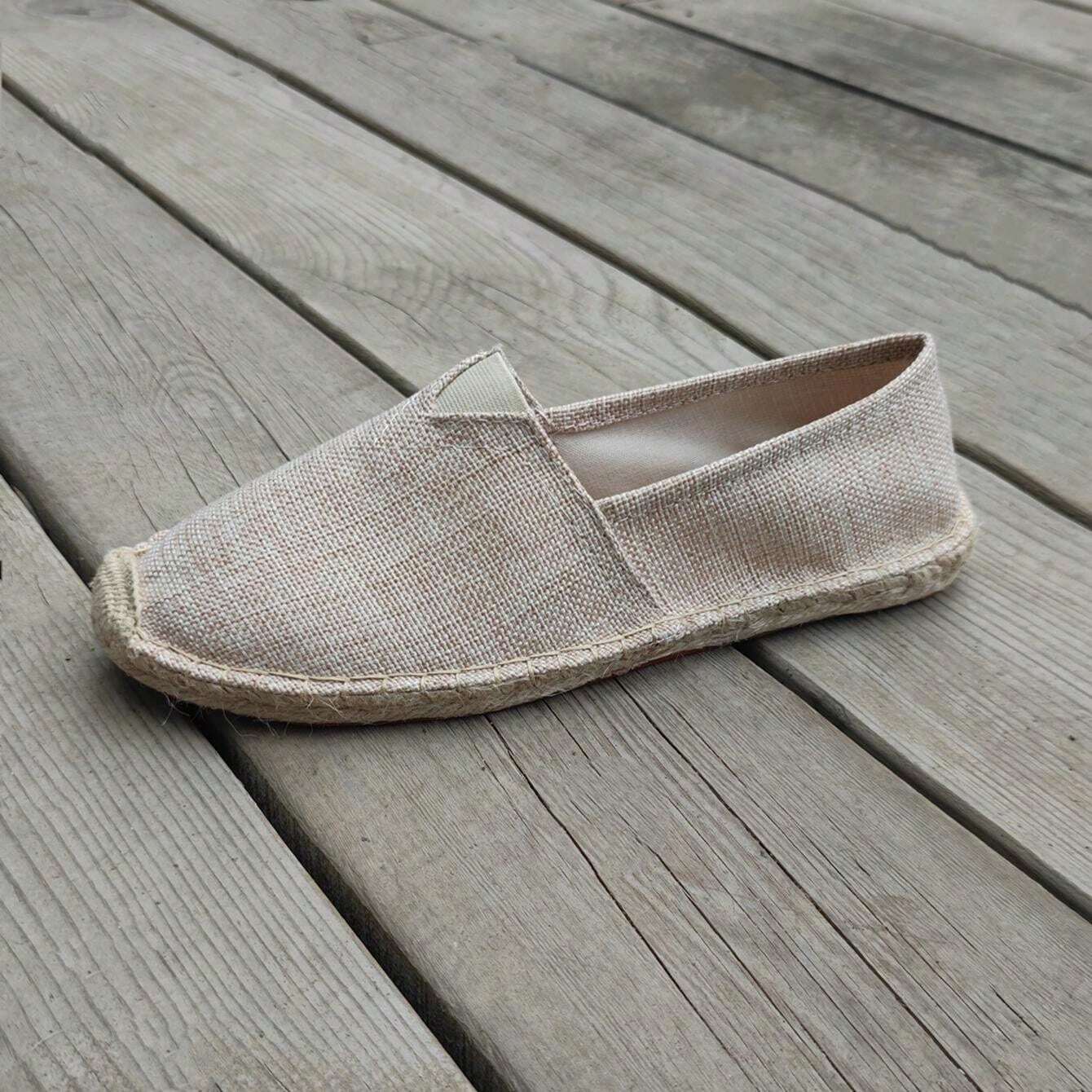 Men's Espadrilles Canvas Shoes With Jute Soles For Vacation And Casual ...