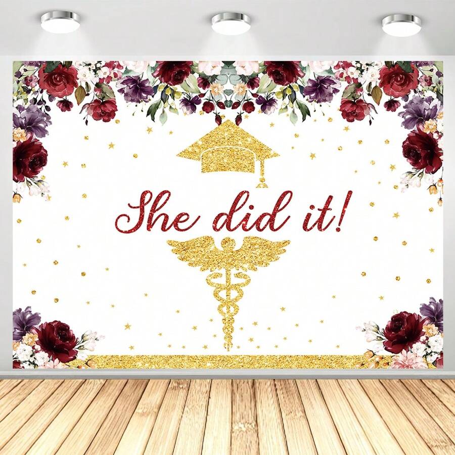 1pc Congratulations Nursing School Graduate Photography Backdrop, Vinyl ...