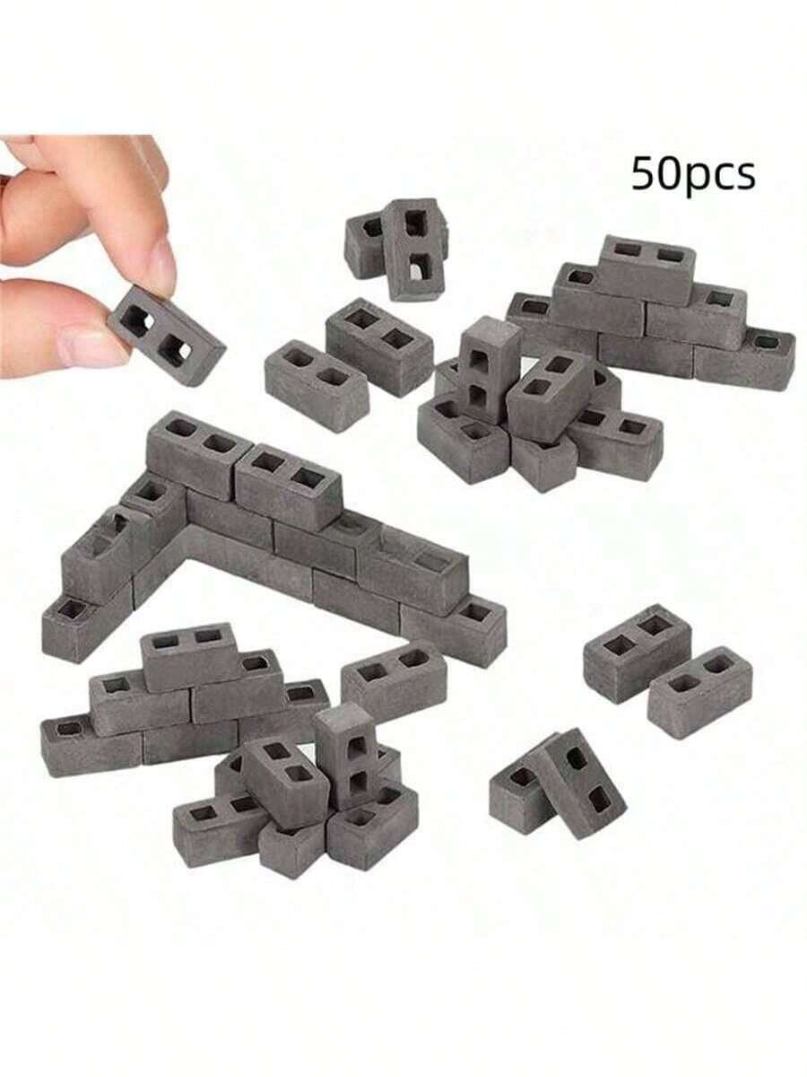 50pcs Miniature Building Blocks, 1:16 Scale Mini Bricks, DIY Old House ...