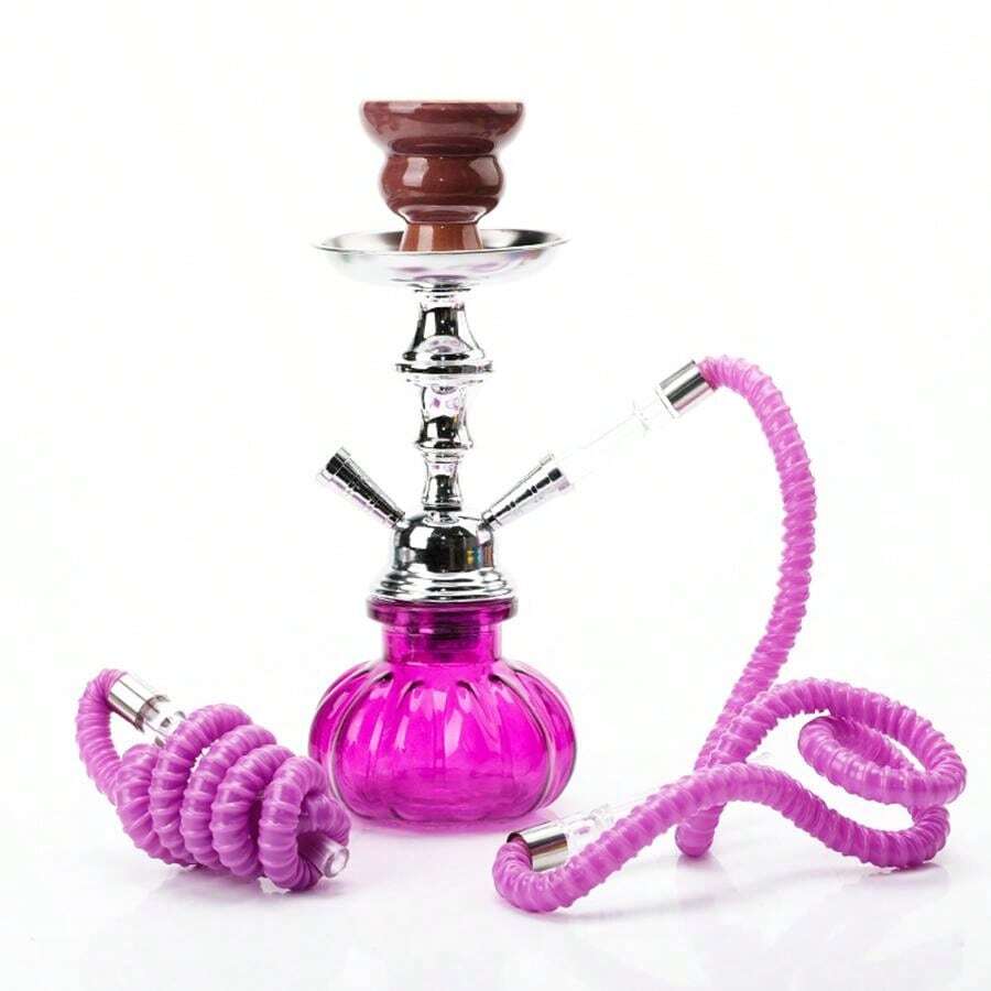 Small Hookah Set With Silver Base Double Pipe Hookah Sheesha Smoking ...