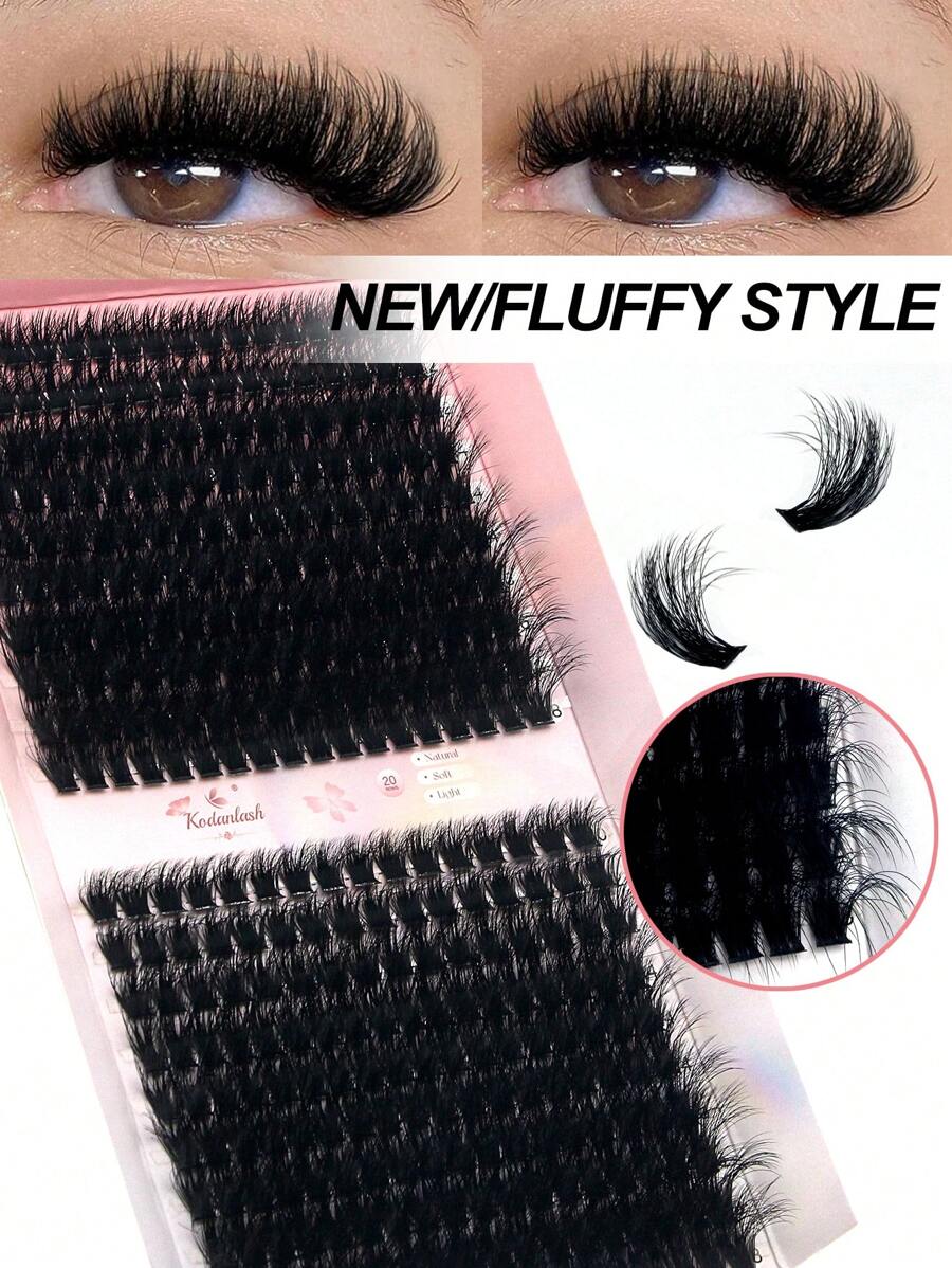 320 PCS Fluffy Lash Clusters 80D+100D/100D+120D Thick Eyelash Clusters ...