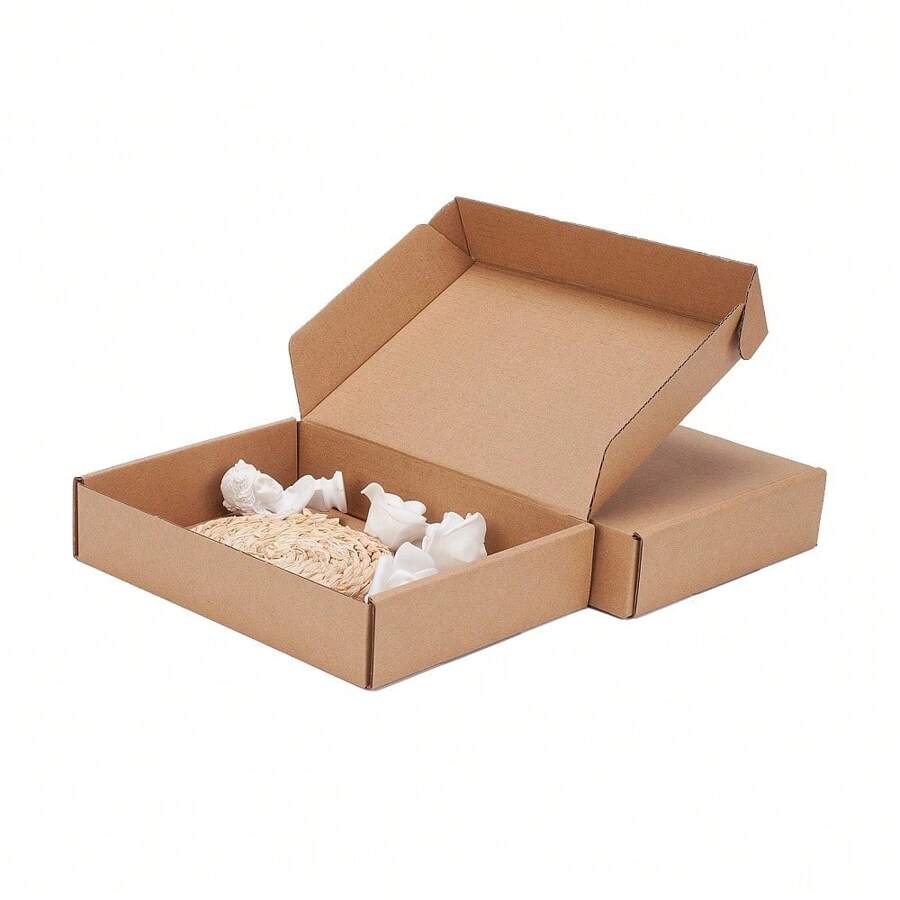 10 Pieces Of Tan Kraft Folding Boxes, Corrugated Cardboard Boxes For ...