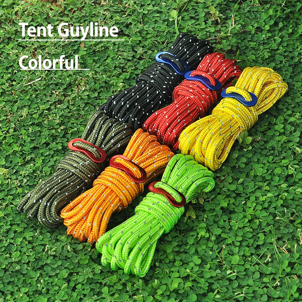 4M Reflective Tent Ropes Guylines Ropes Wind Ropes With Aluminum ...